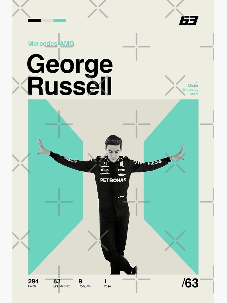 "George Russell Modern Mid Century Poster Pose Meme" Poster for Sale by ...