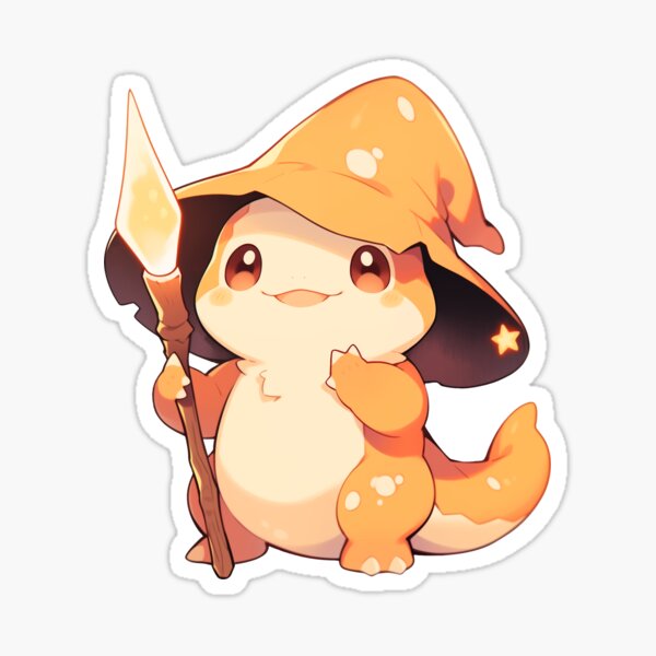 "Cute Kawaii Happy Dino Lizard Wizard" Sticker for Sale by ...