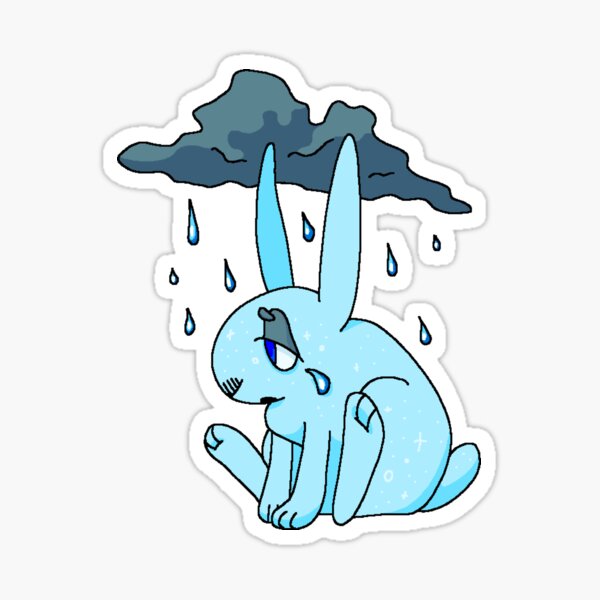 "Sad Bunny" Sticker for Sale by cyanokitta | Redbubble