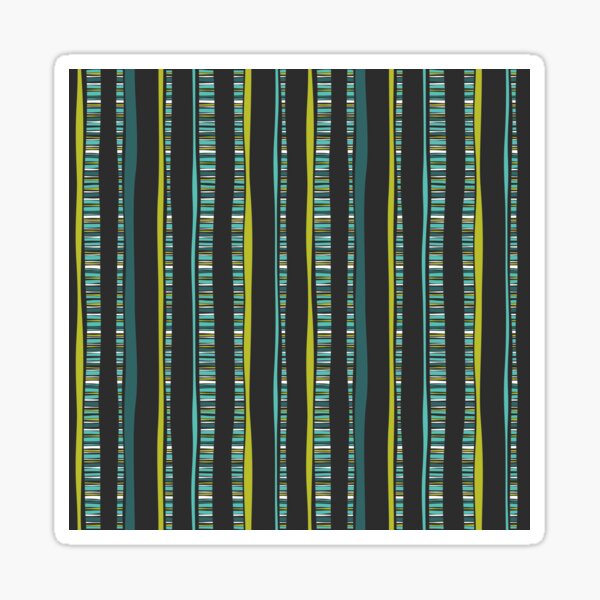 "Wavy Meta Stripe in Green" Sticker for Sale by Squilladesigns | Redbubble