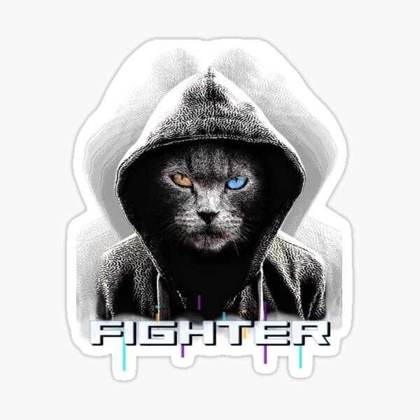 "Cat Fighter" Sticker for Sale by Wasaga | Redbubble