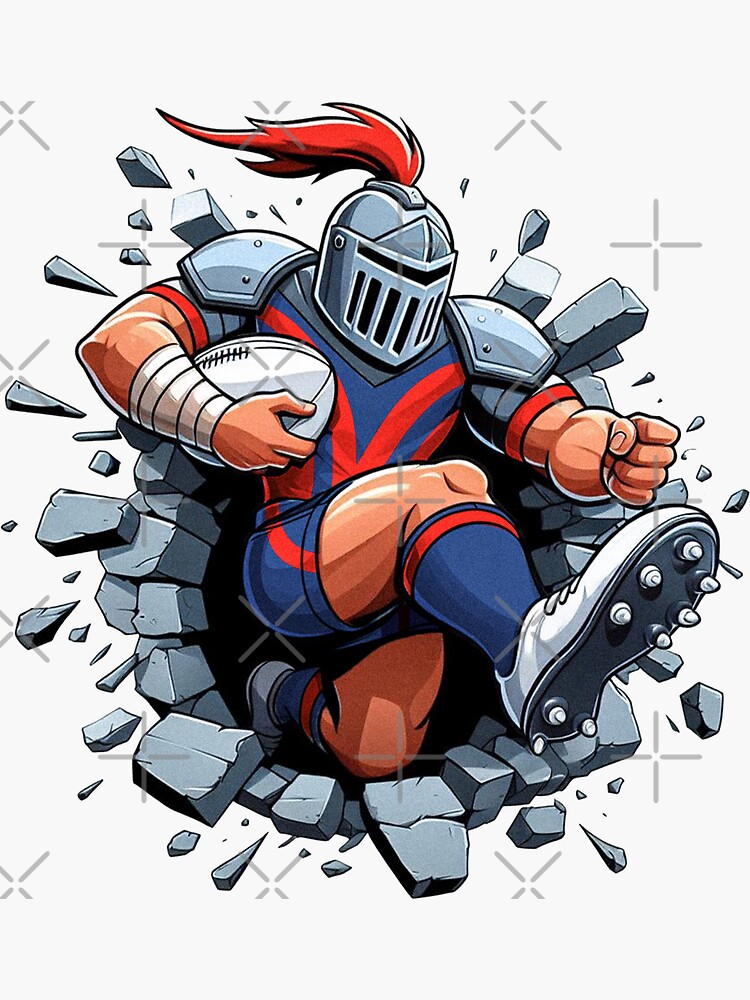 "Newcastle Knights Smash Through" Sticker for Sale by musclestache ...