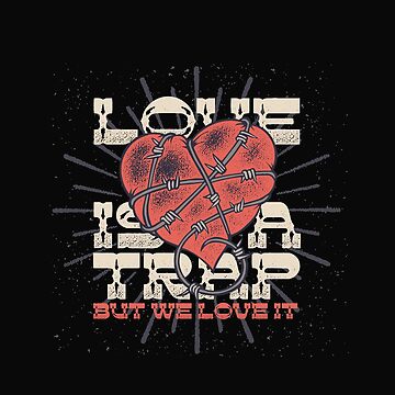 "Love trap crack the heart" Sticker for Sale by kiloorartclub | Redbubble