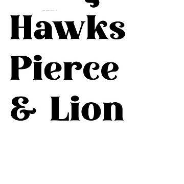 "Emma M Lion - Islington, Hawks, Pierce, & Lion" Sticker for Sale by ...