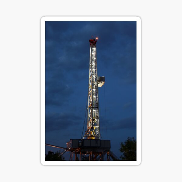 "land oil drilling rig illuminated" Sticker by goceris | Redbubble