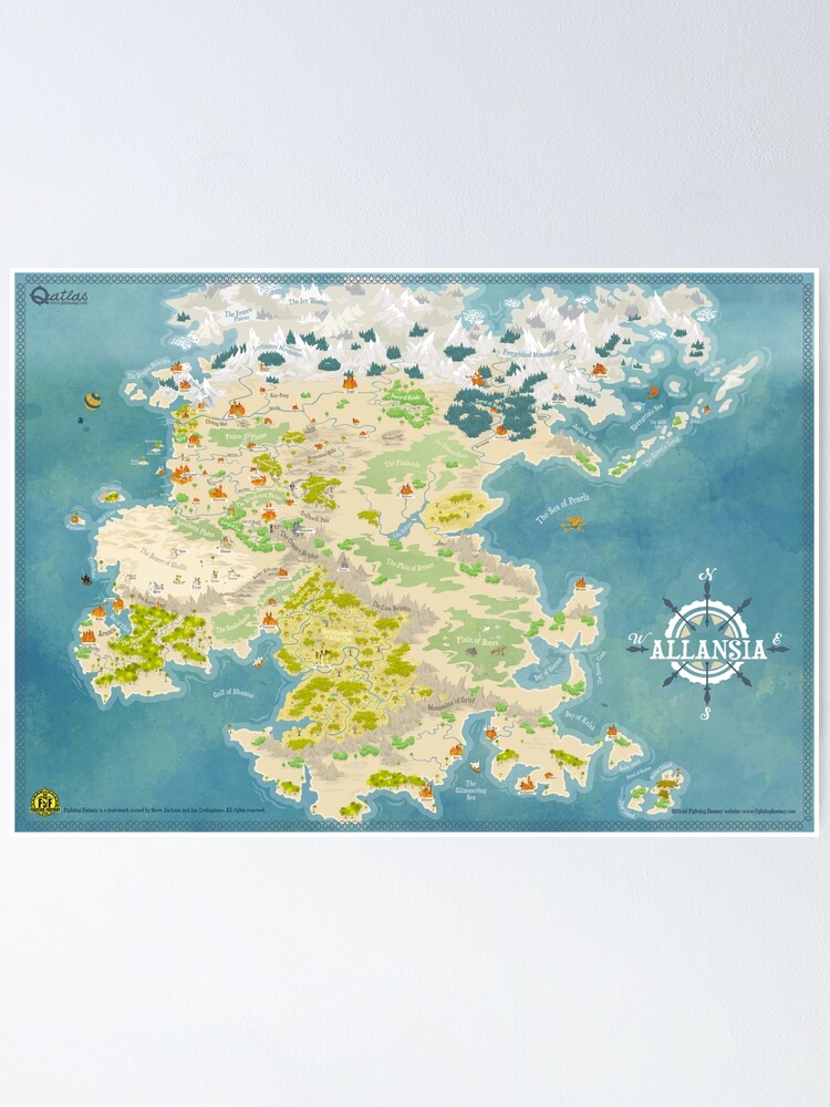 "Fighting Fantasy World Allansia continent" Poster for Sale by qpiii ...