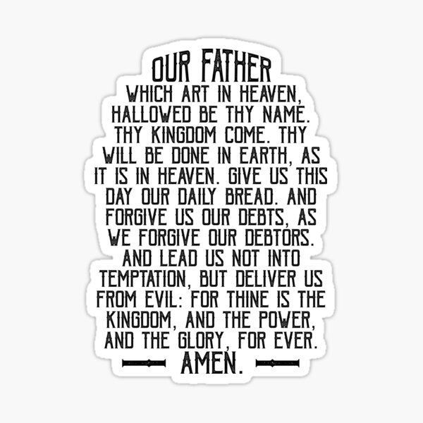 "The Lord's Prayer, Our Father Which Art In Heaven, Christian Model ...