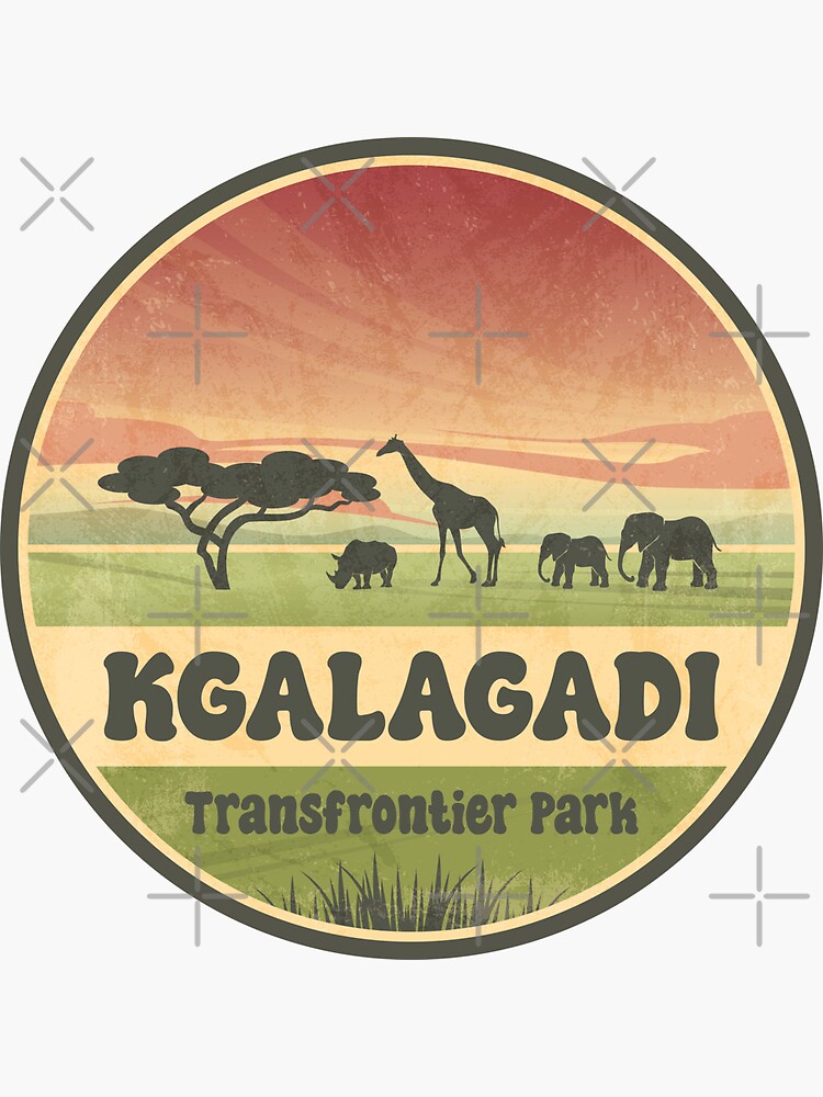 "Kgalagadi Transfrontier Park Vintage Safari Graphic" Sticker for Sale ...