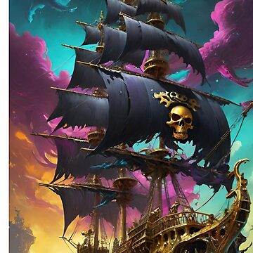 "Colorful pirate ship" Sticker for Sale by Art Lukas | Redbubble