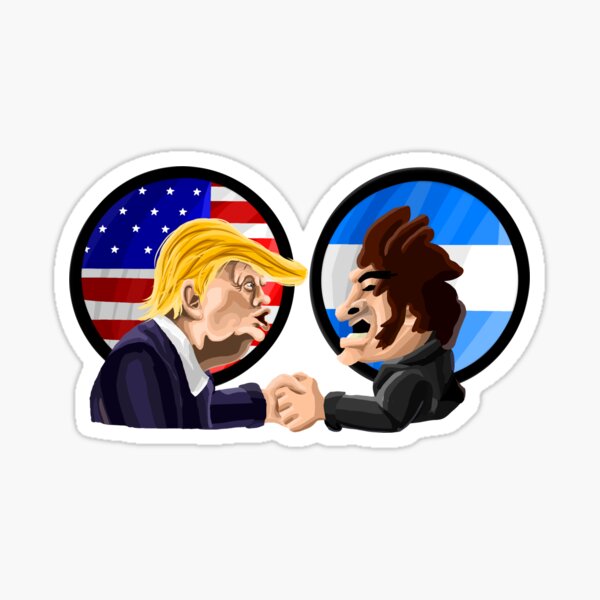 "Donald Trump x Javier Milei Argentina/USA FLAGS" Sticker by Super-TS ...