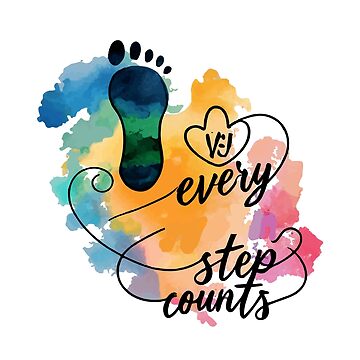"Watercolor Footprint & Heartbeat - Every Step Counts" Sticker for Sale by NiftyWrx | Redbubble