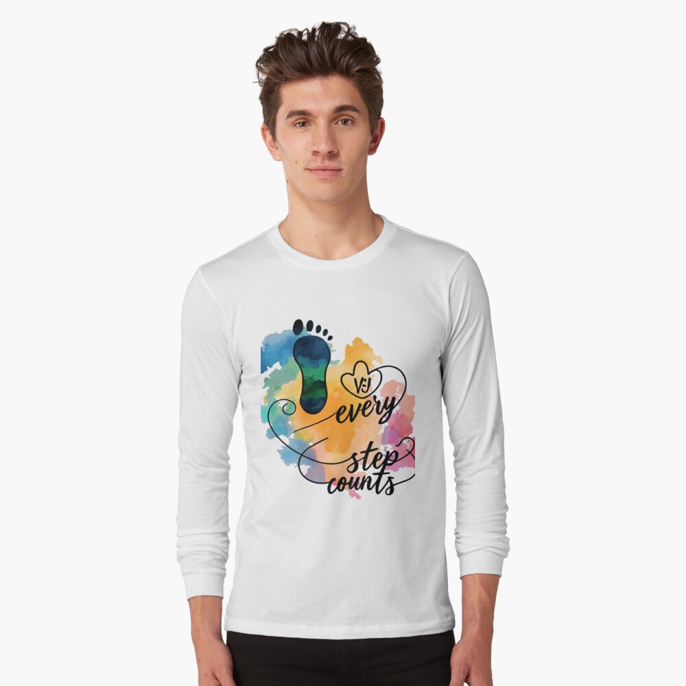 "Watercolor Footprint & Heartbeat - Every Step Counts" Sticker for Sale ...