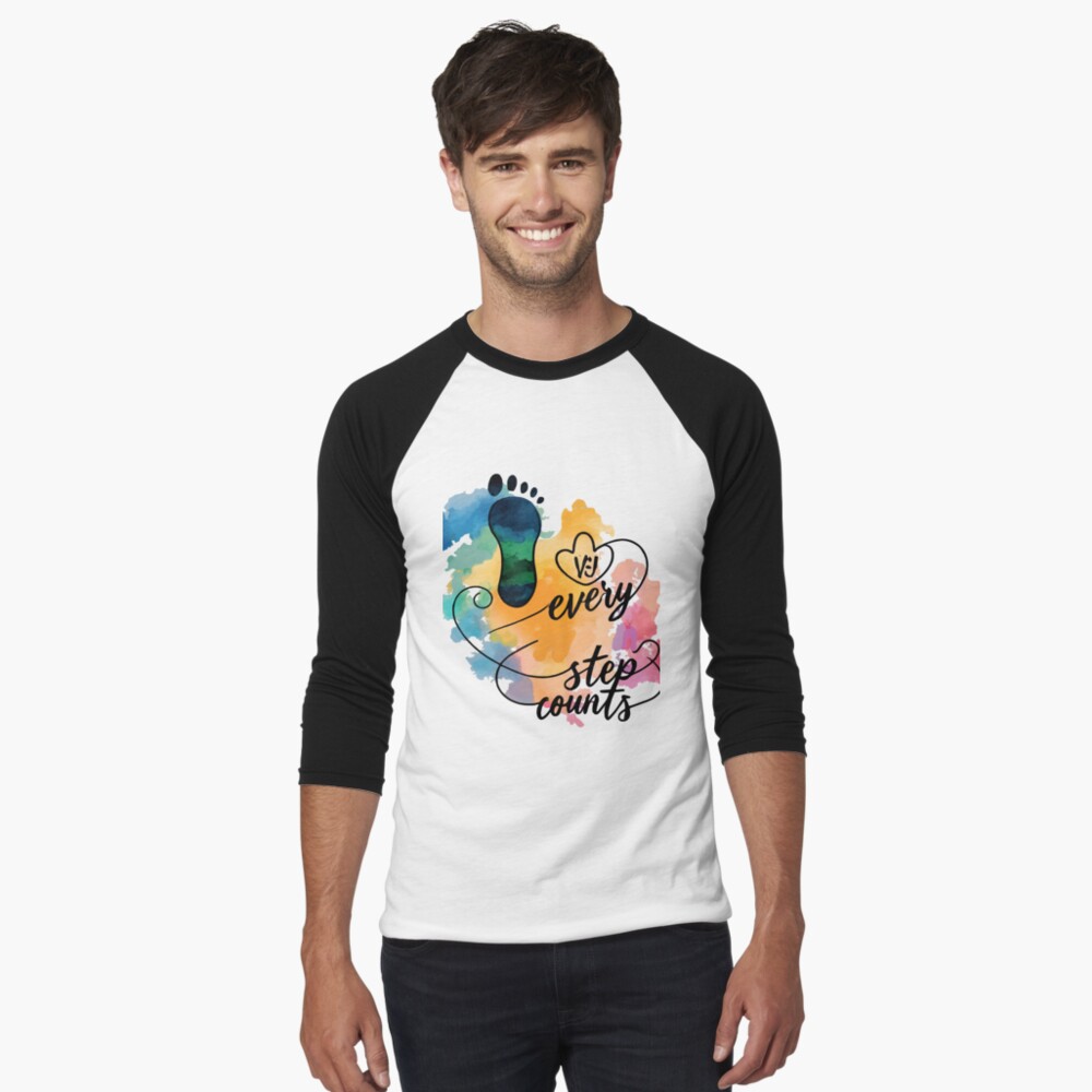 "Watercolor Footprint & Heartbeat - Every Step Counts" Sticker for Sale ...