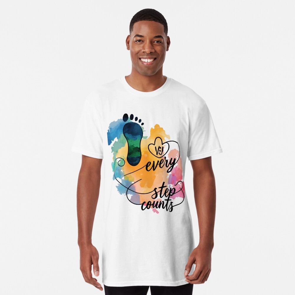 "Watercolor Footprint & Heartbeat - Every Step Counts" Sticker for Sale ...