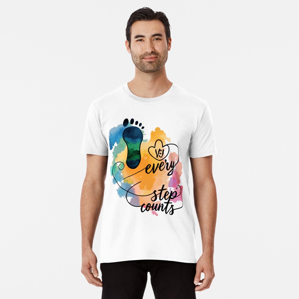 "Watercolor Footprint & Heartbeat - Every Step Counts" Sticker for Sale ...