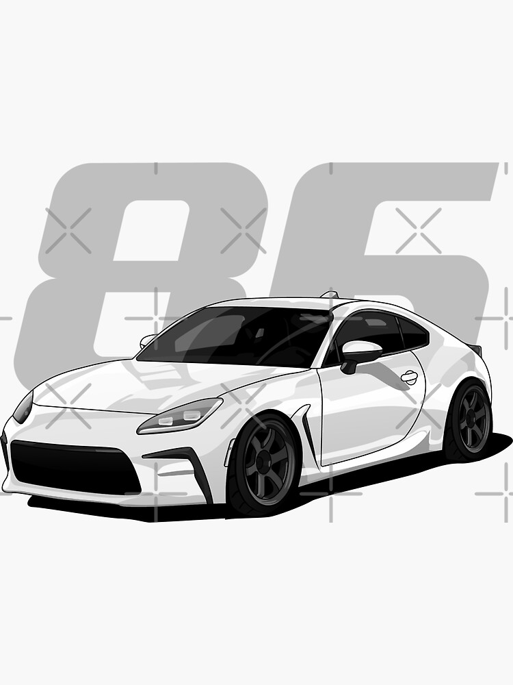 "White Toyota GR86" Sticker by samsgarage | Redbubble
