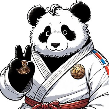 "Cute Panda Curly Hair Medal" Sticker for Sale by Martial-Art-23 ...