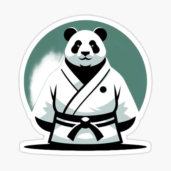"Panda BJJ Brazilian jiu jitsu GI Green Background" Sticker for Sale by ...