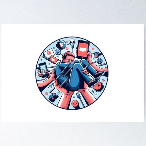 "Social Media Addiction" Poster for Sale by Gulyabani | Redbubble