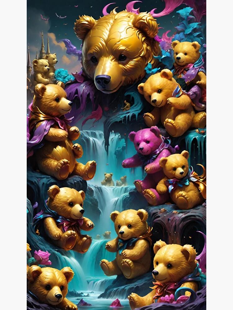 "Teddy bear collage" Sticker for Sale by Art Lukas | Redbubble