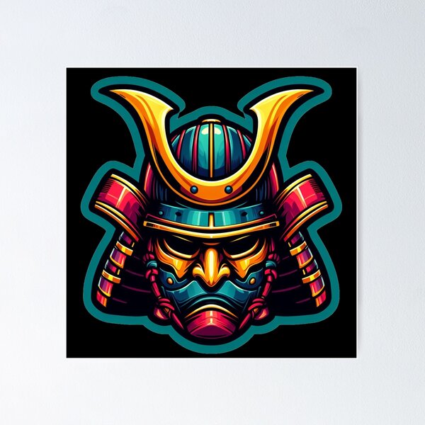 "Samurai Kabuto Helmet" Poster for Sale by liondrifter | Redbubble