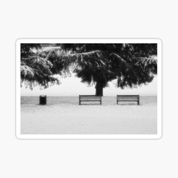 "Winter Benches" Sticker for Sale by RJ Bowler | Redbubble