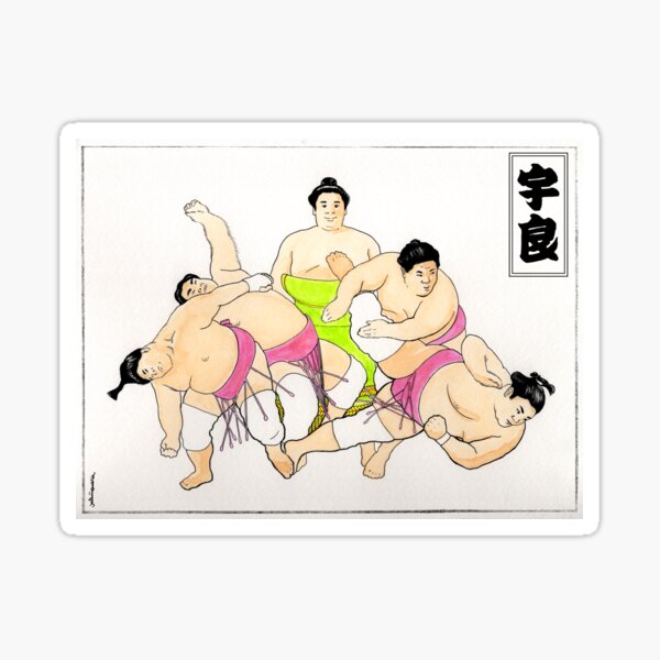 "Dynamic Sumo by Ura" Sticker for Sale by Zuragbaatar | Redbubble