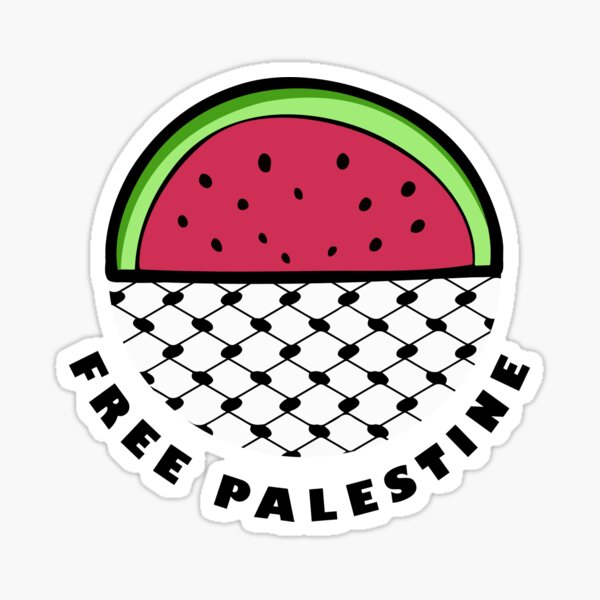 "Circular Palestine watermelon illustration, free Gaza, free Palestine ...