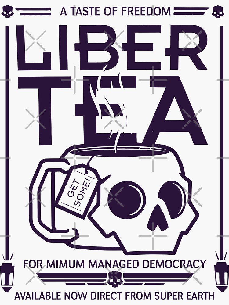 "helldivers-2-libertea maximum" Sticker for Sale by kkaratekinn | Redbubble