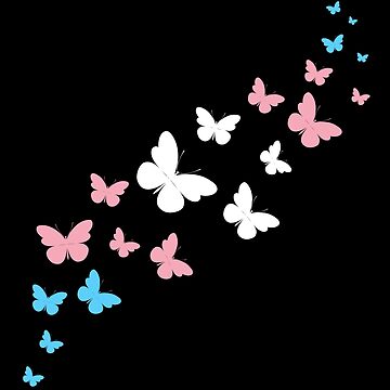 "Cute Trans Pride Flag Butterflies, Subtle Transgender Design" Sticker for Sale by ...