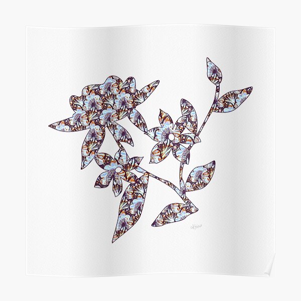 "Arabesque Plant Jungle in Lavender, Orange and Purple Ethnic Pattern ...