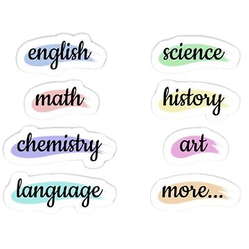 "Subject labels stickers" Sticker for Sale by Navashop | Redbubble