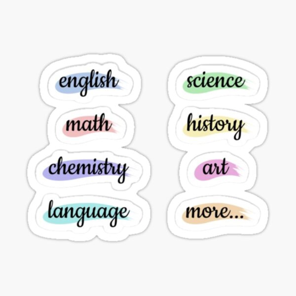 "Subject labels stickers" Sticker for Sale by Navashop | Redbubble