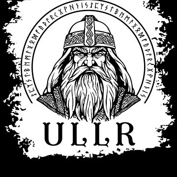 "Ullr Viking God of winter Norse Mythology with runes" Sticker for Sale ...