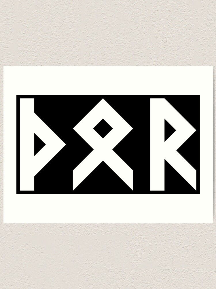"THOR Norse God in Runes Thurisaz Othala Radio" Art Print by ...
