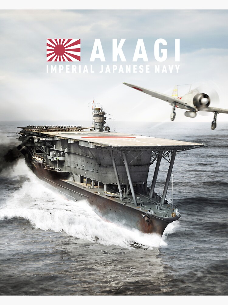 "Japanese aircraft carrier Akagi - IJN" Sticker for Sale by Stefan ...