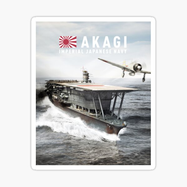 "Japanese aircraft carrier Akagi - IJN" Sticker for Sale by Stefan ...