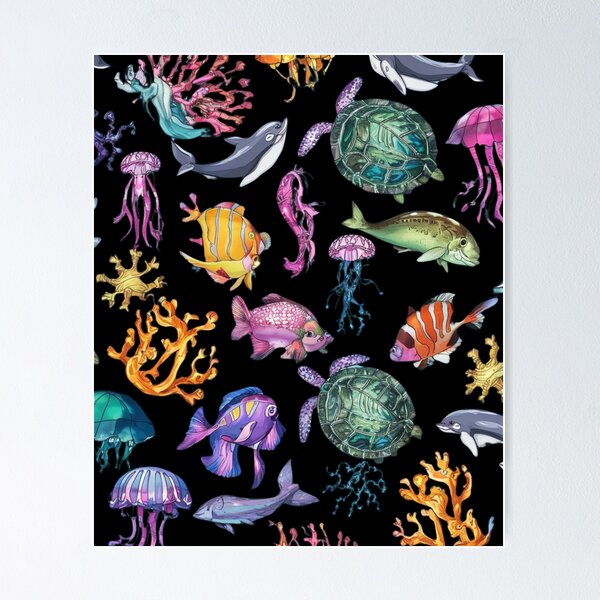 "Marine Magic: Whimsical Sea Creatures Patterns" Poster for Sale by ...