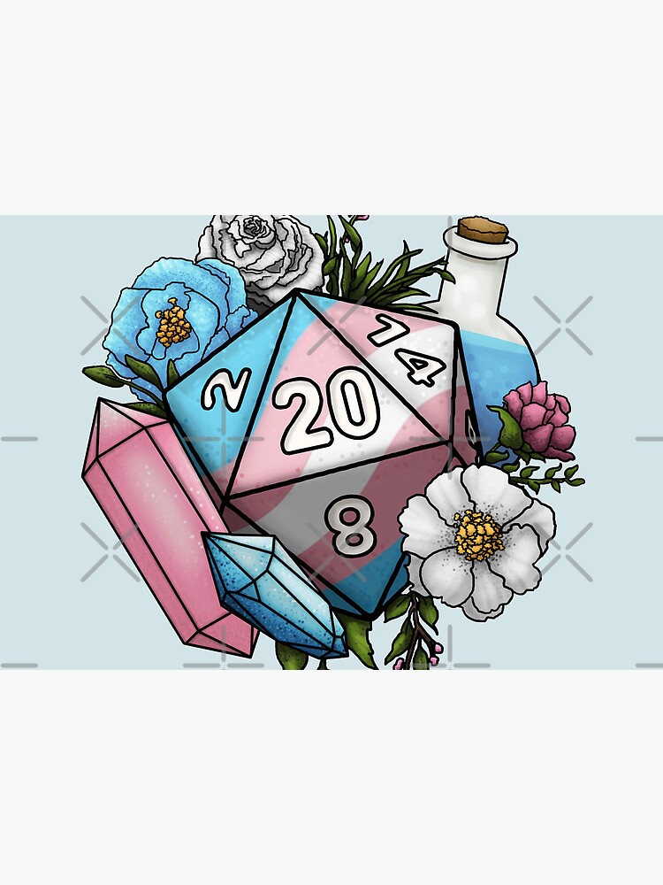 "Pride Transgender D20 Tabletop RPG Gaming Dice" Mask for Sale by ...