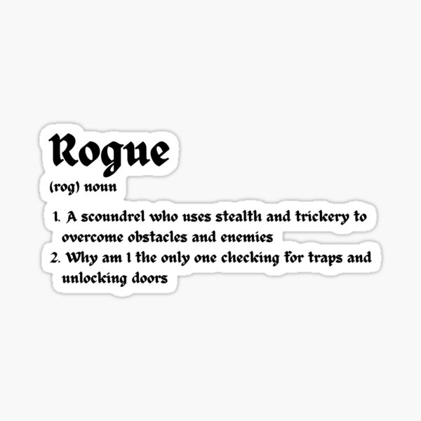"DND Funny Rogue Dictionary Definition" Sticker for Sale by WearyWhimsy ...