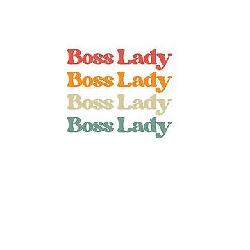 "Boss Lady font Retro font and colors" Sticker by BossyDesign | Redbubble