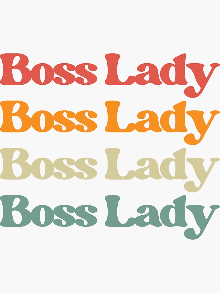 "Boss Lady font Retro font and colors" Sticker by BossyDesign | Redbubble