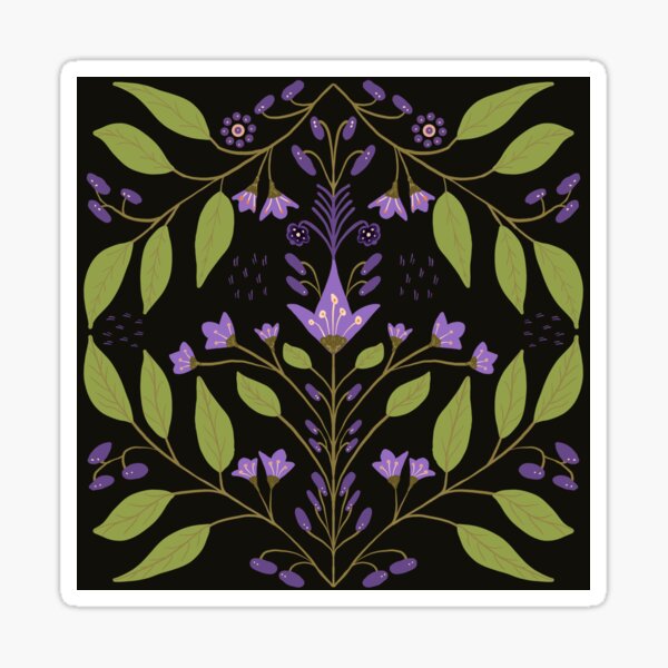 "Purple and green vines" Sticker for Sale by Sheeling | Redbubble