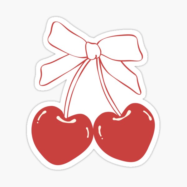 "Coquette Cherry Bow " Sticker for Sale by summerschwelgin | Redbubble