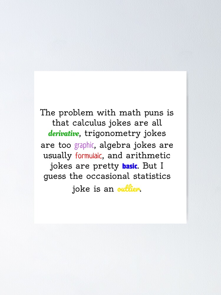 "Math Jokes" Poster for Sale by MeaganM | Redbubble