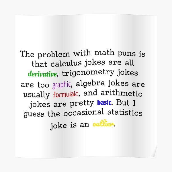 "Math Jokes" Poster for Sale by MeaganM | Redbubble