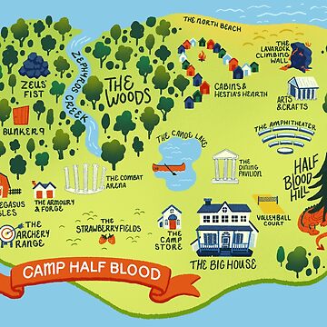 "Camp Half Blood Map" Sticker for Sale by DrylicDesigns | Redbubble