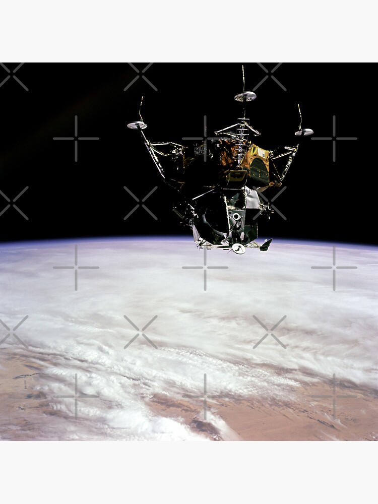 "Apollo 9's 'Spider' Lunar Module - Vintage Spacecraft Orbit" Sticker ...