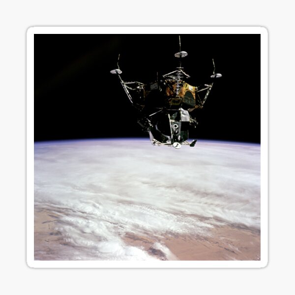 "Apollo 9's 'Spider' Lunar Module - Vintage Spacecraft Orbit" Sticker ...