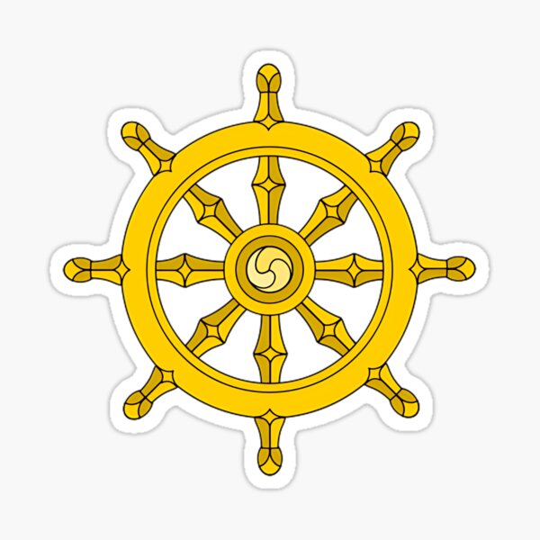 "DHARMA WHEEL BUDDHISM Dharmachakra" Sticker for Sale by dearbedelia ...